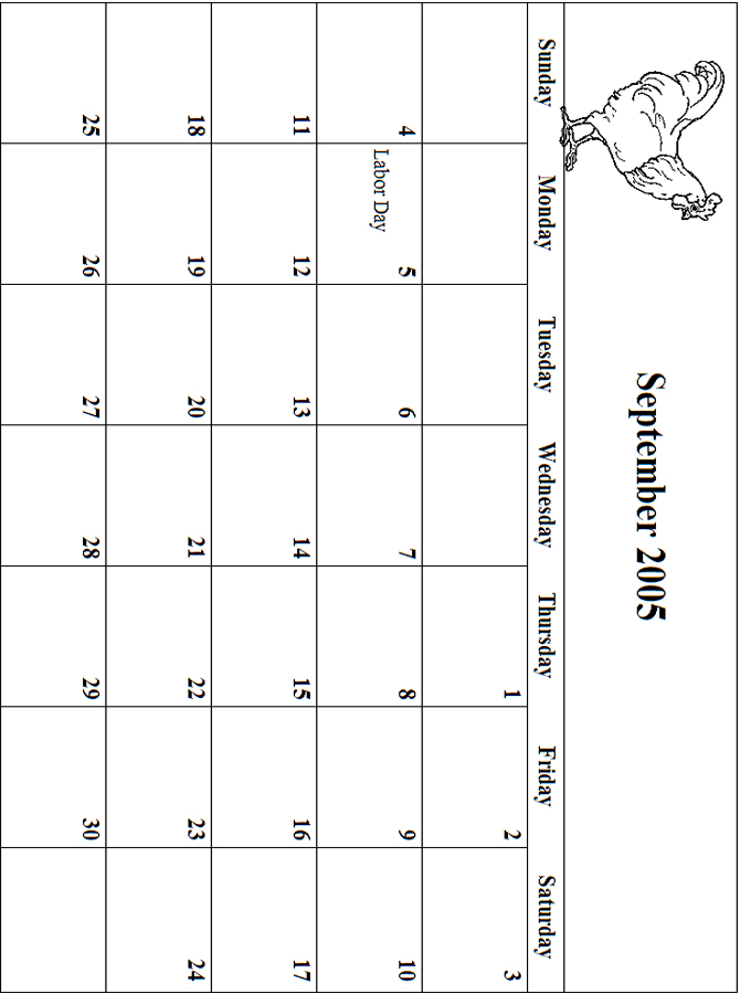 2005 September Coloring Grid